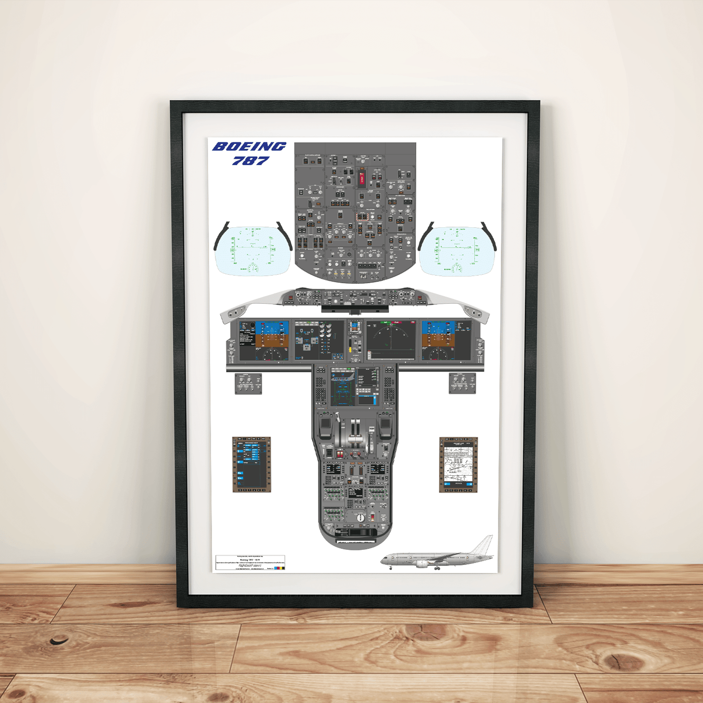 Boeing 787 Cockpit Poster | Studiemateriaal voor Piloten | FlightDeckPoster